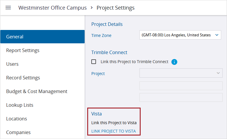 General project settings